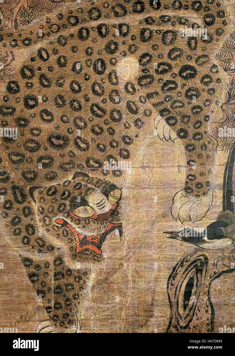 ‘Minhwa Tiger and Magpie’ is a traditional Korean painting featuring a ...