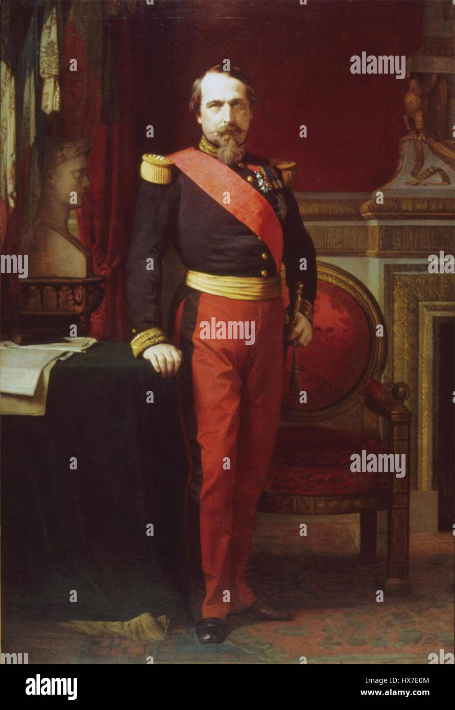 This portrait of Napoleon III, painted by Hippolyte Flandrin, depicts ...