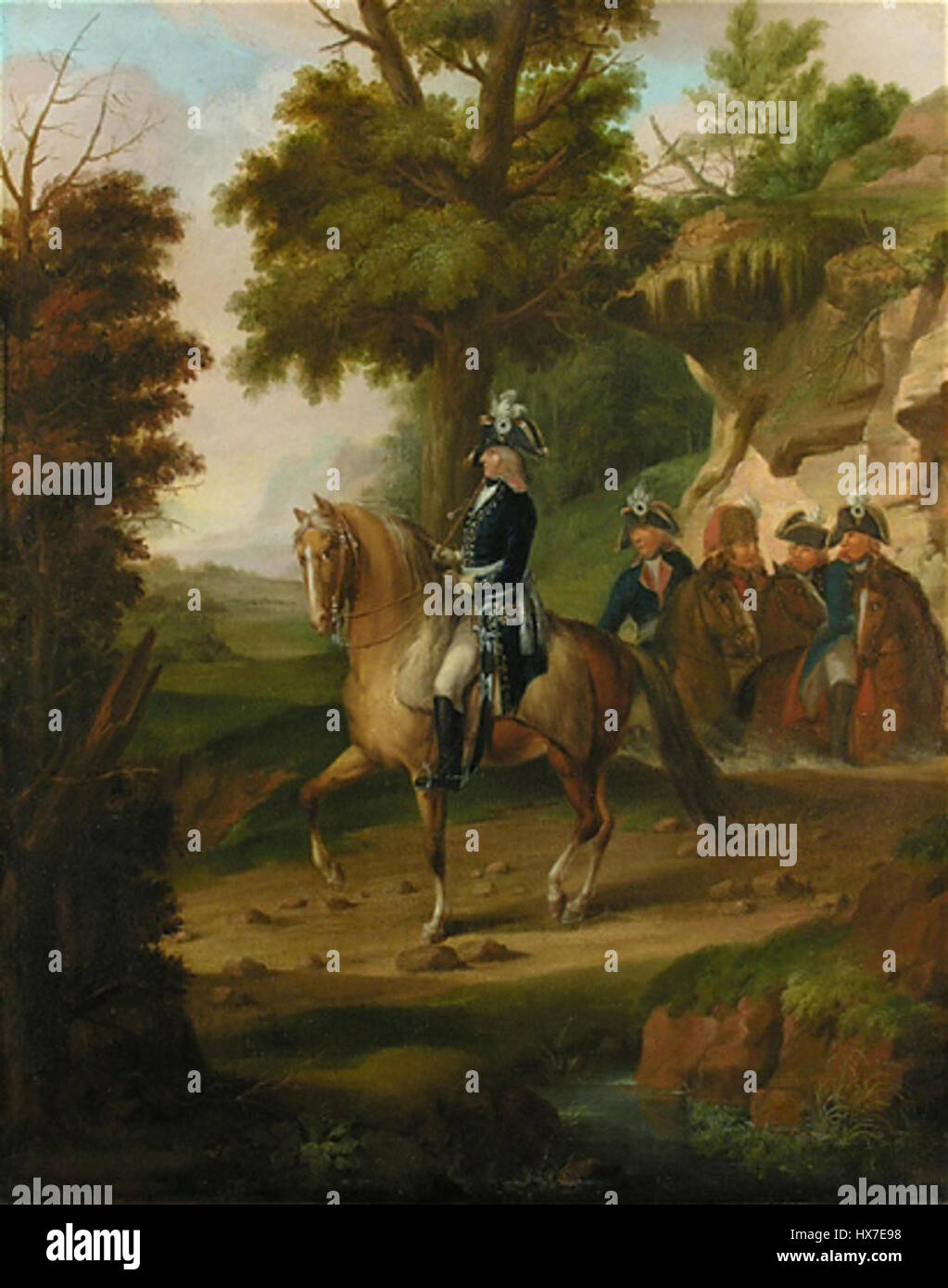 *Napoleon als General mit seinem Gefolge* depicts Napoleon Bonaparte as ...