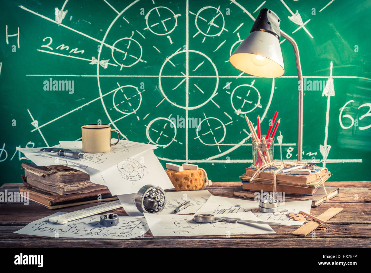 Laboratory technical drawing at school as education concept Stock Photo ...