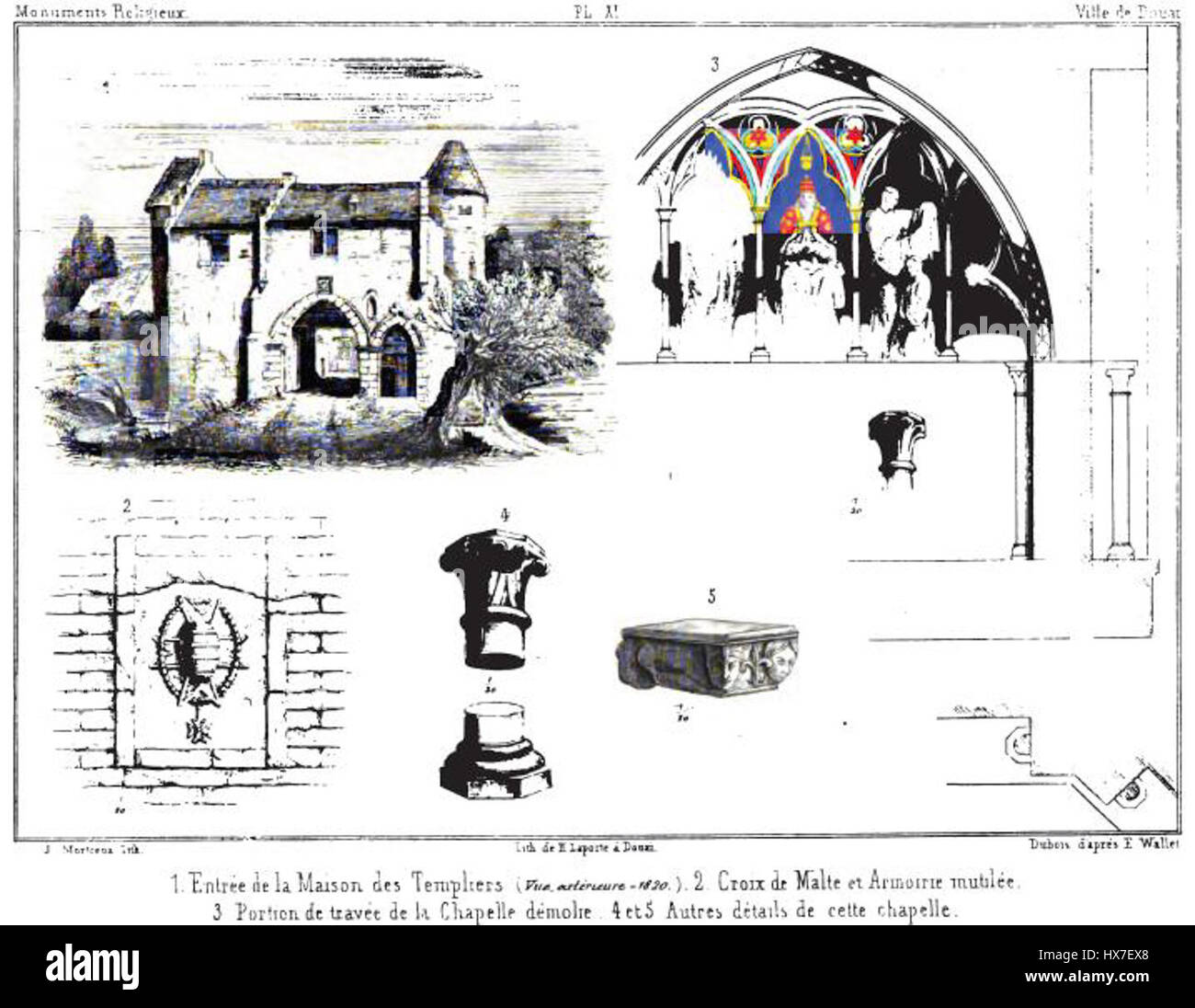 *Maisons des Templiers* (Houses of the Templars) from 1820 is a ...