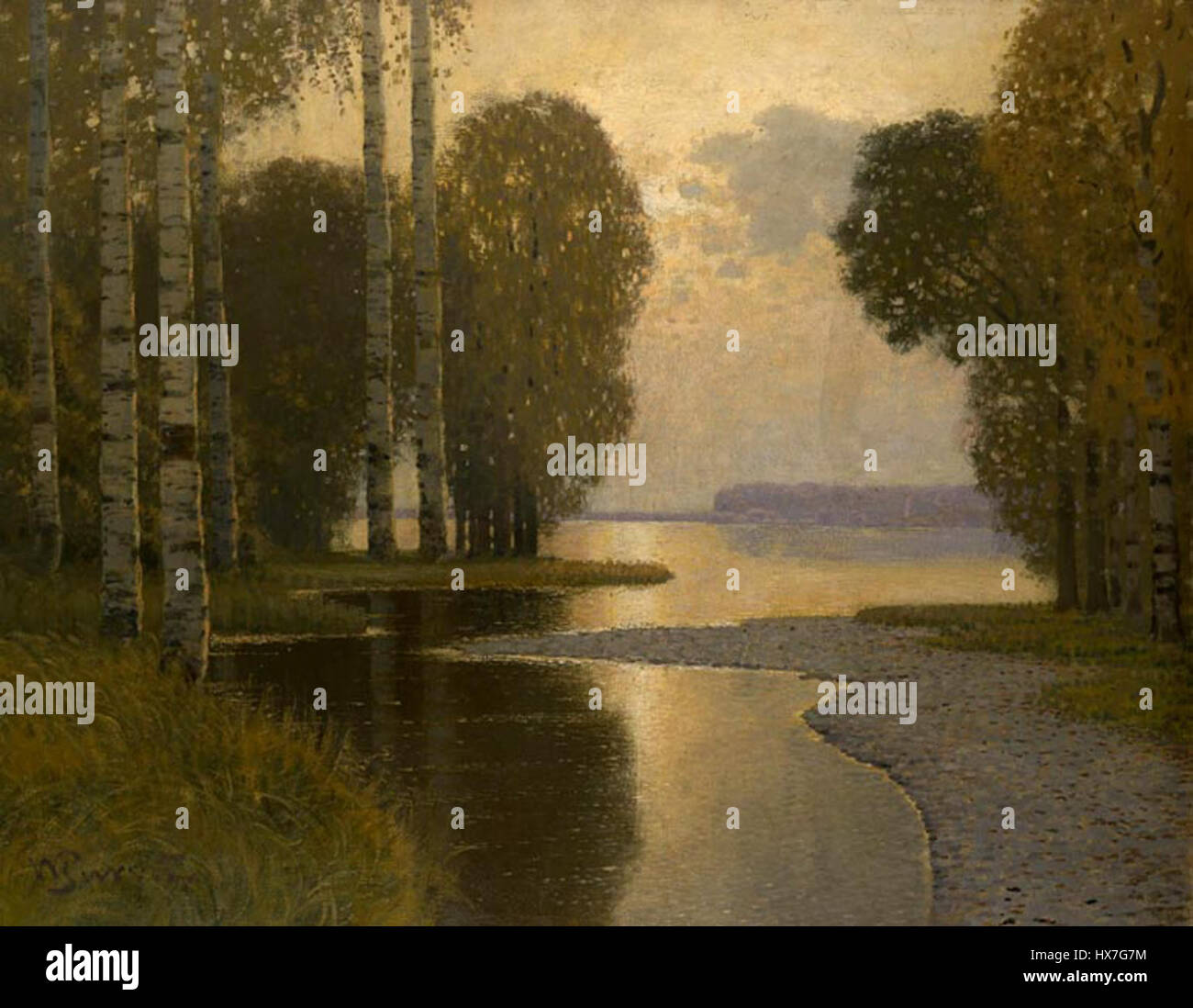 'Purvitis Ainava ar berziem' (Landscape with Birches) by Janis Purvitis ...