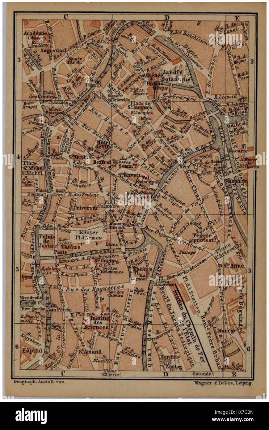 This 1897 map of Gent's city center provides a detailed layout of the ...
