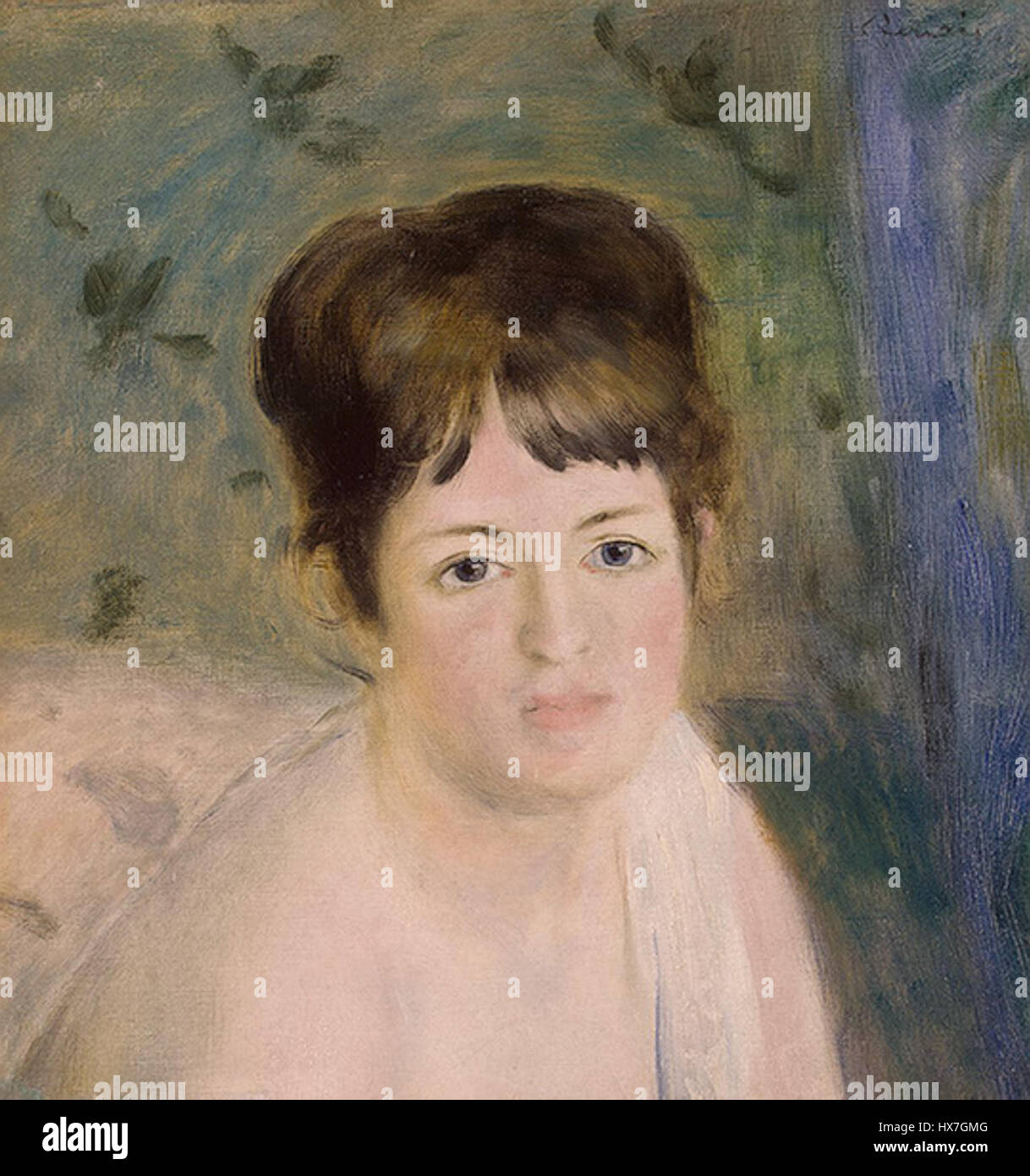 The painting by Renoir, likely referencing a work by Pierre-Auguste ...