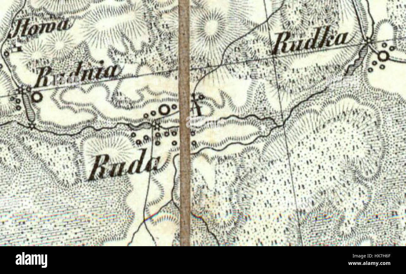 'Ruda na mapie Reymanna, XIX w' refers to a map by Reymann, depicting ...