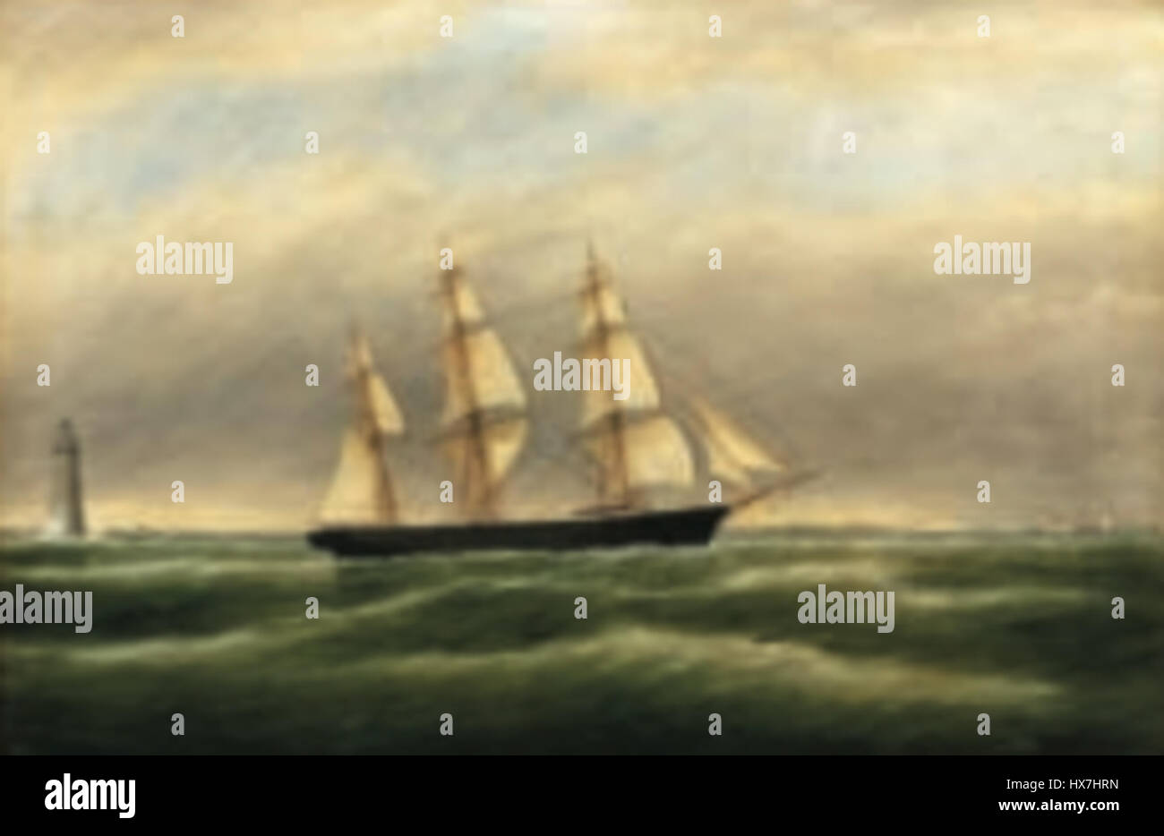 This artwork by Clement Drew depicts a ship navigating past the Minots ...