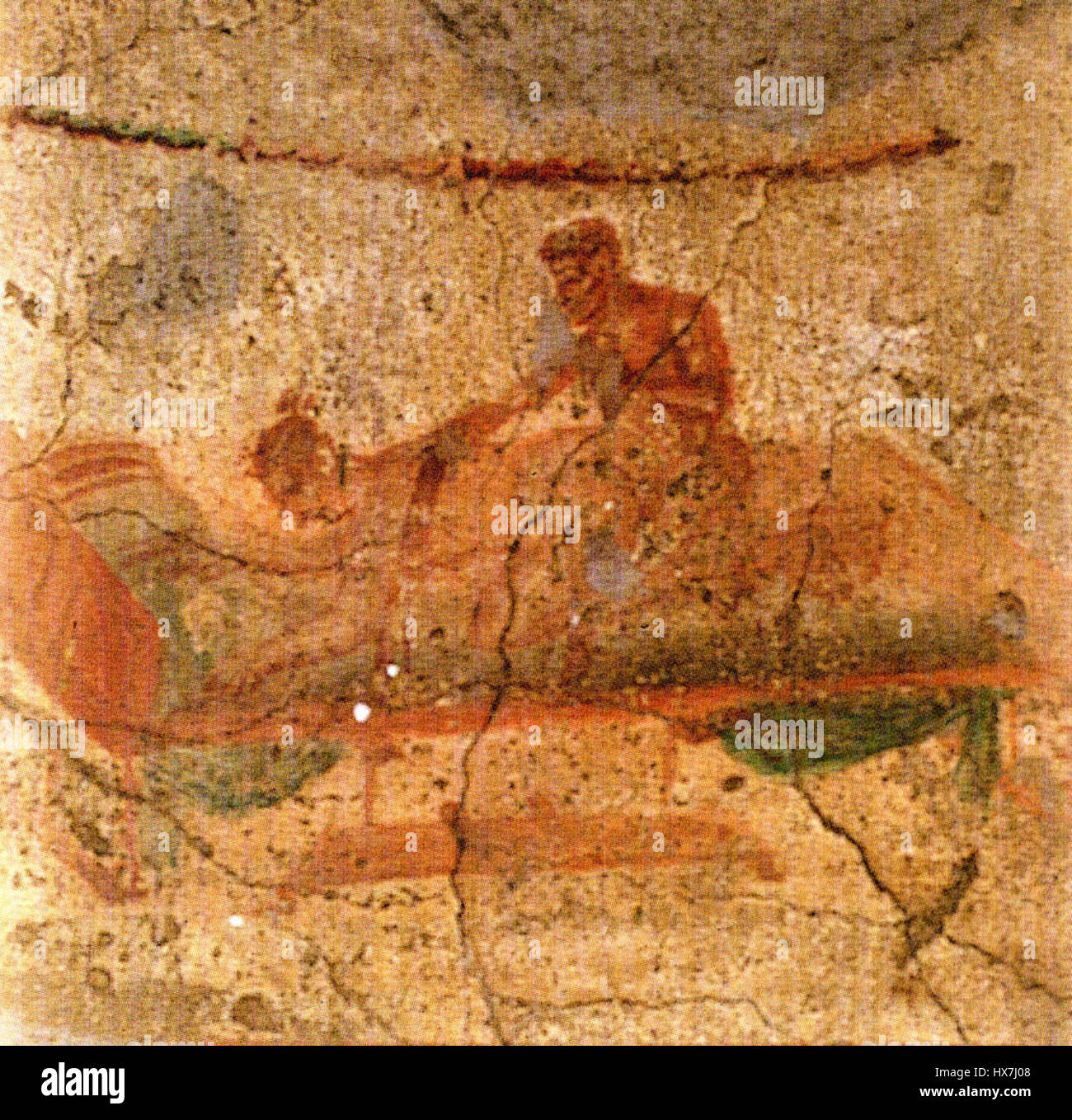 The 'Pompeii Lupanar Couple' refers to a fresco found in the Lupanar ...