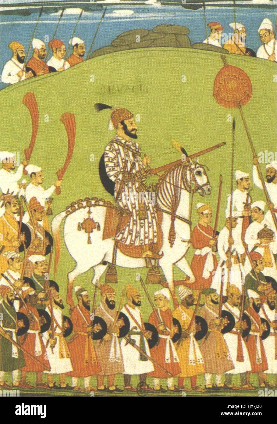 This artwork depicts the famous Maratha warrior king, Shivaji Maharaj ...