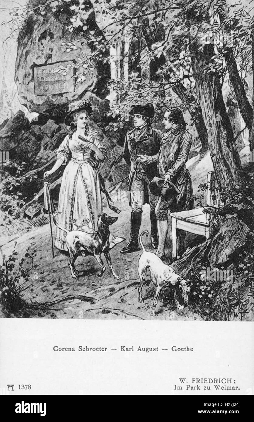 The image depicts Karl August Schröter, a German artist, alongside ...