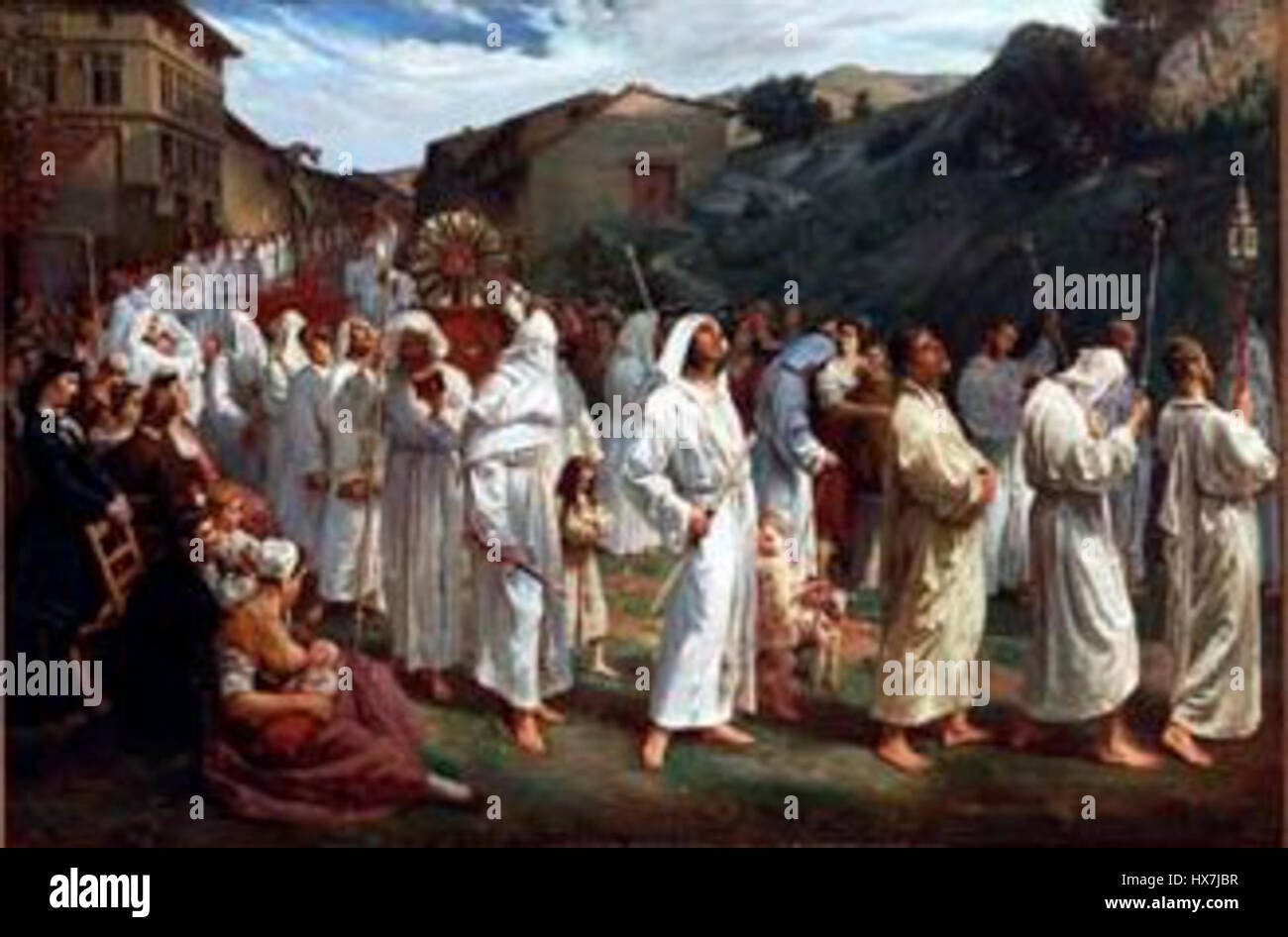 'Procession des Pénitents blancs' is a depiction of a religious ...