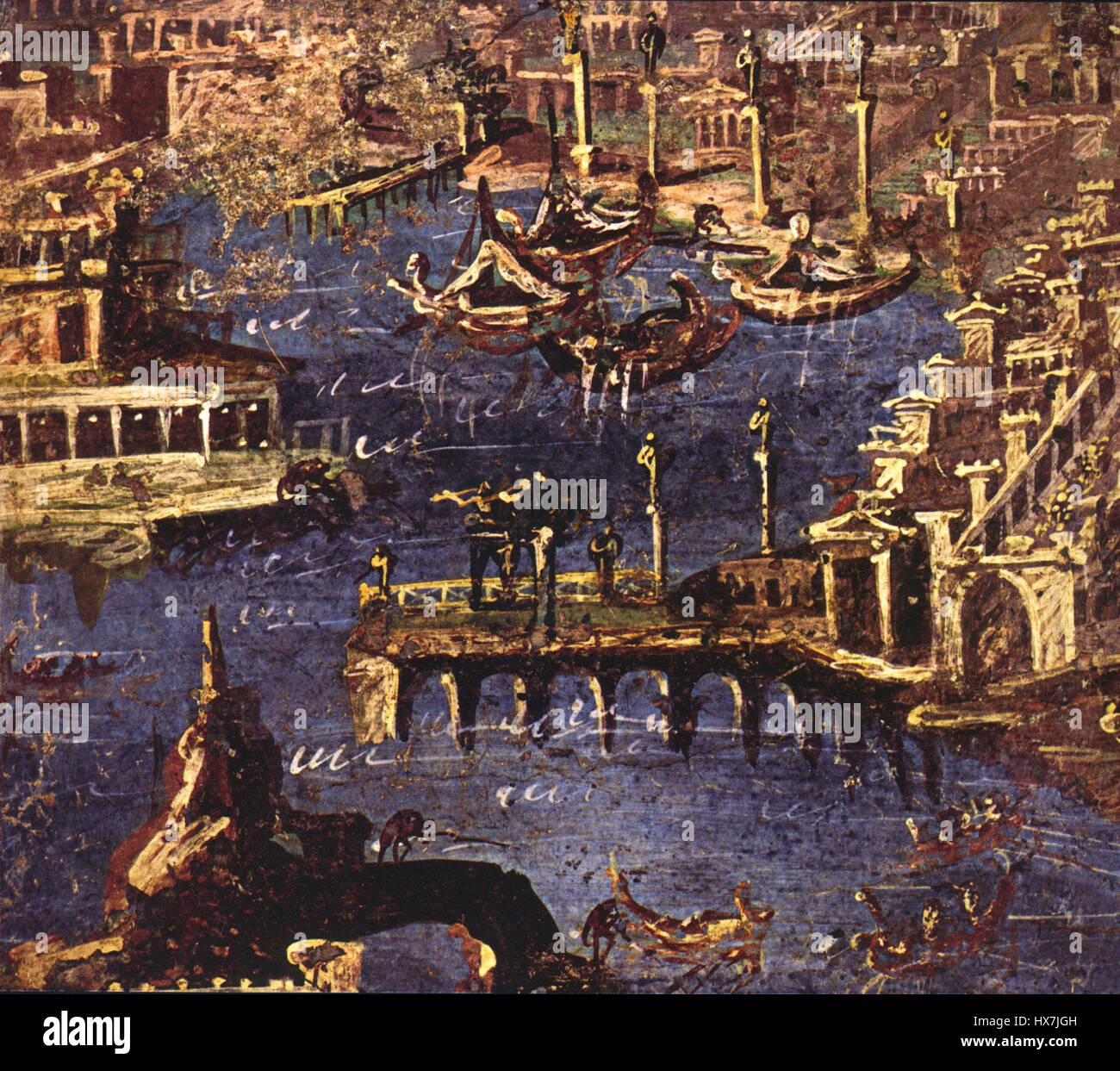 The 'Stabiae Port Scene' is an ancient Roman artwork depicting a busy ...