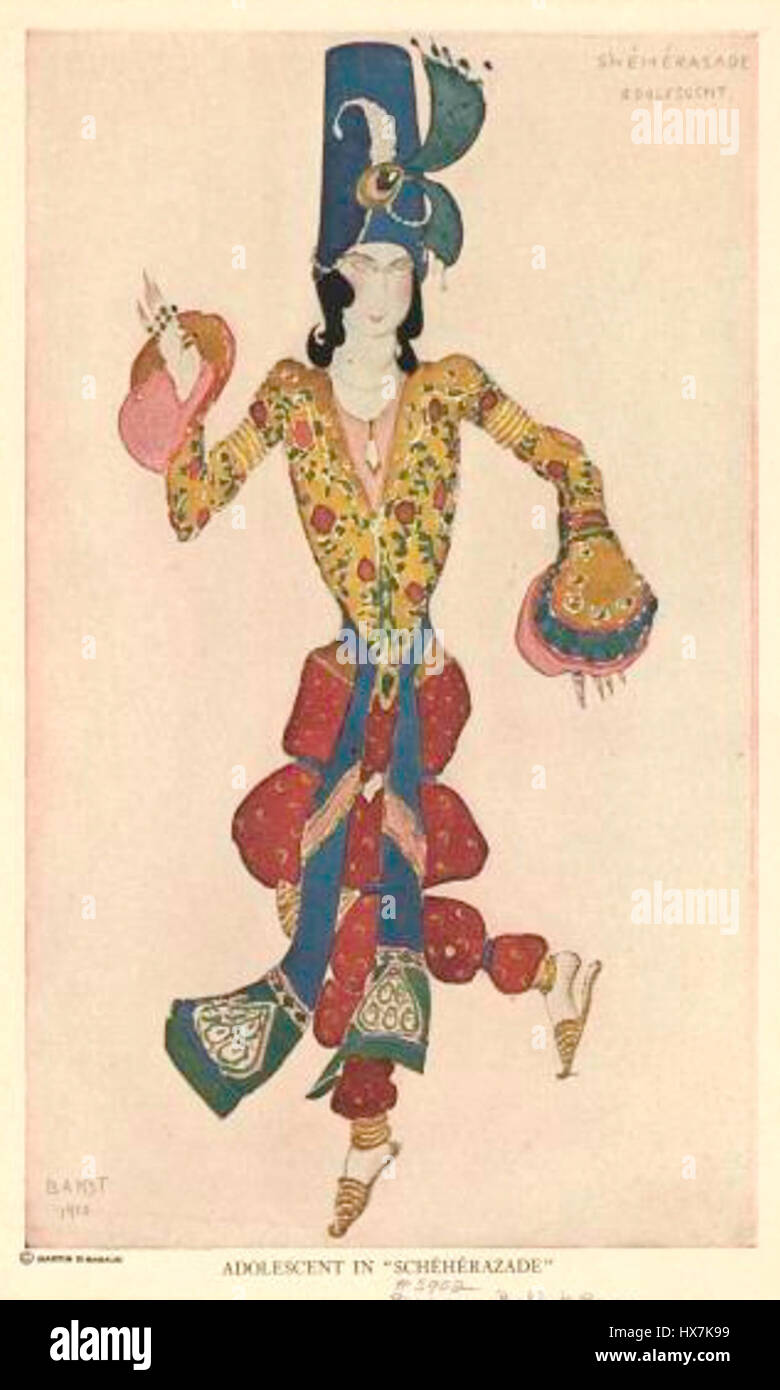 The painting 'Scheherazade' by Léon Bakst, created in the early 20th ...