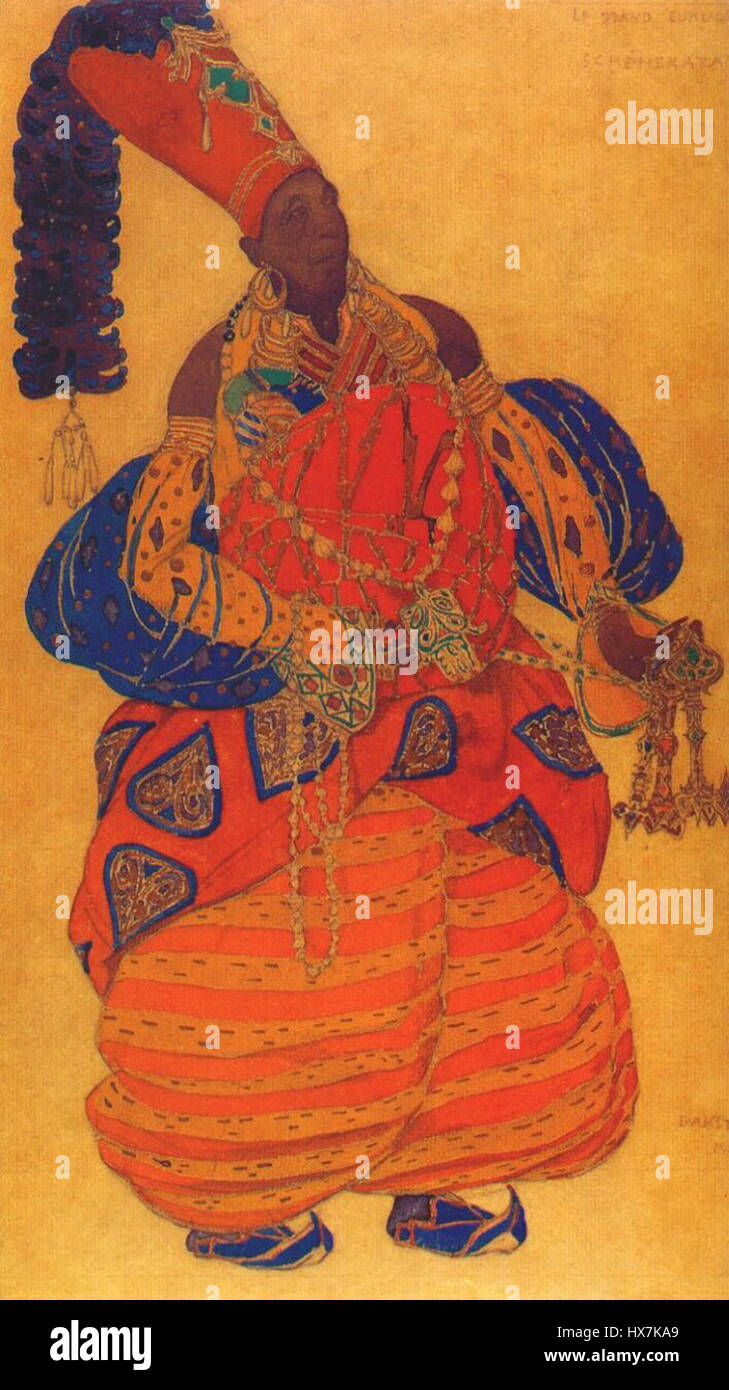 'Scheherazade' by Léon Bakst is a vibrant stage design for the ballet ...