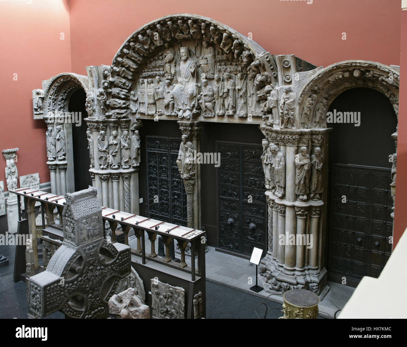 The Portico de la Gloria is a famous Romanesque architectural feature ...