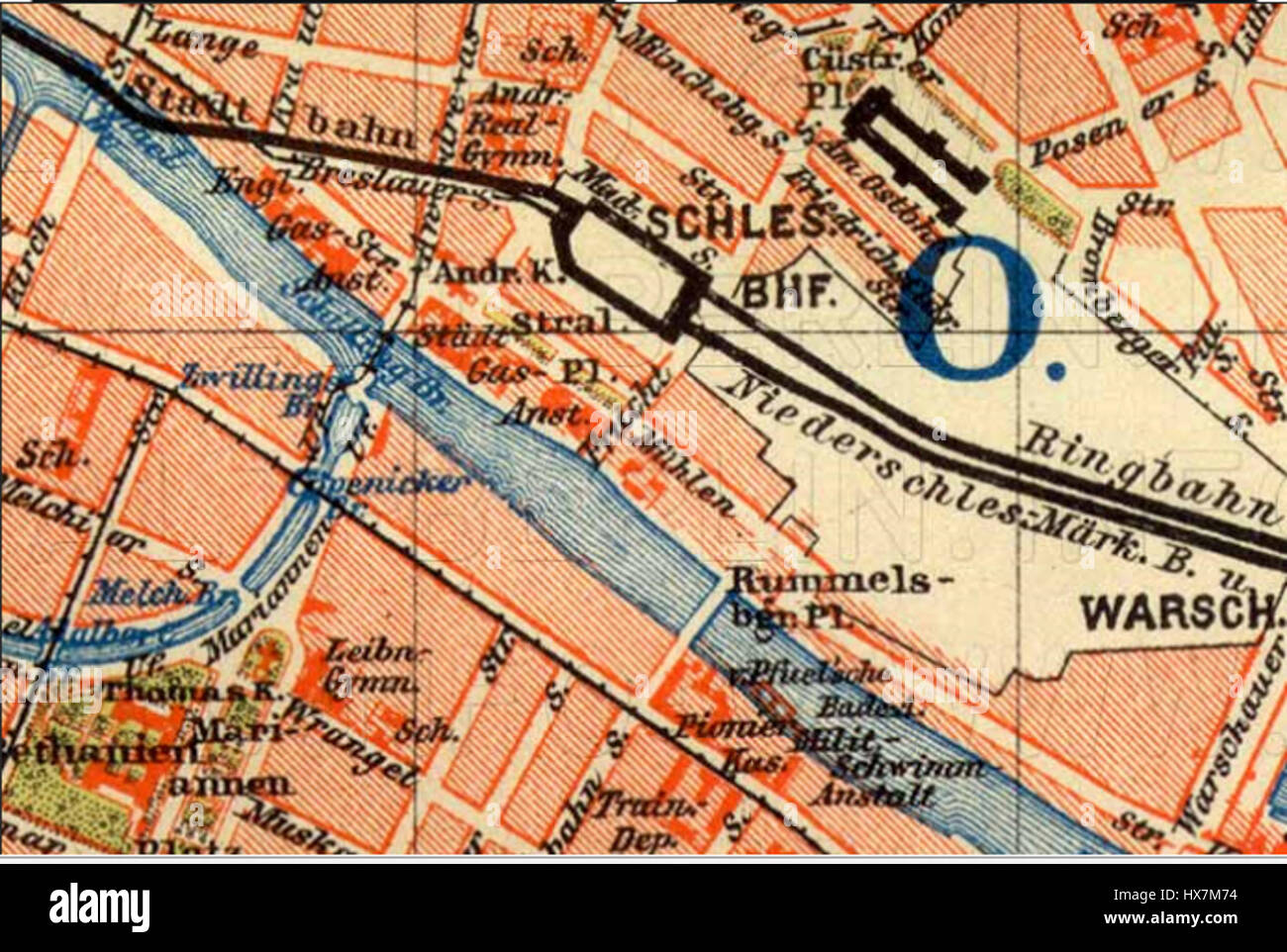 This historical map, created in 1895, shows the layout of a European ...