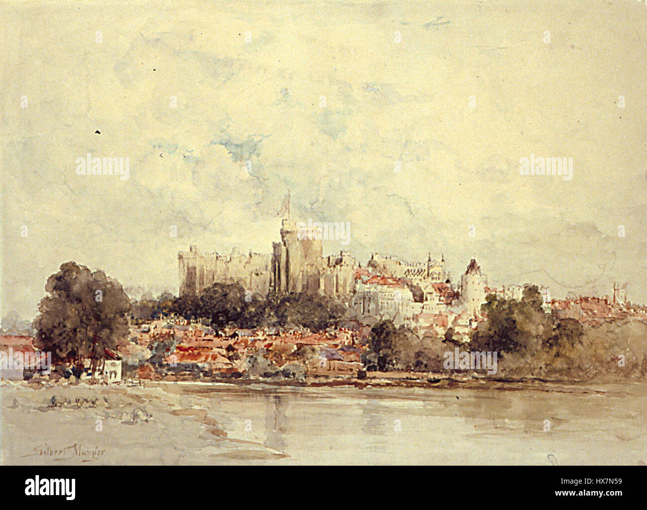 Gilbert Munger's watercolor of Windsor Castle captures the iconic ...