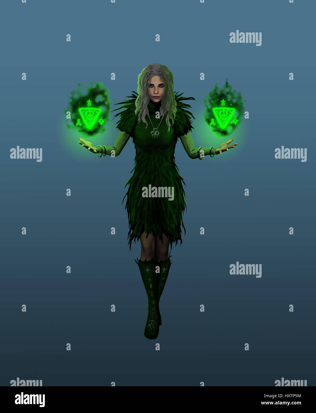 A young woman witch conjures a death spell Stock Photo - Alamy