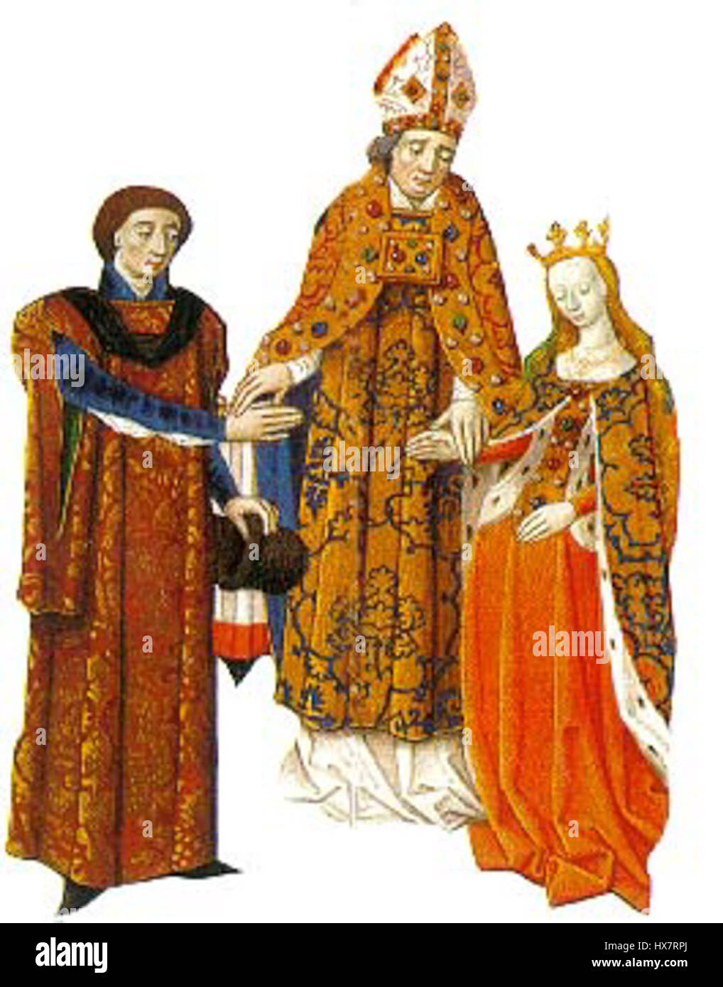 This artwork depicts Melisende, Queen of Jerusalem, and her husband ...