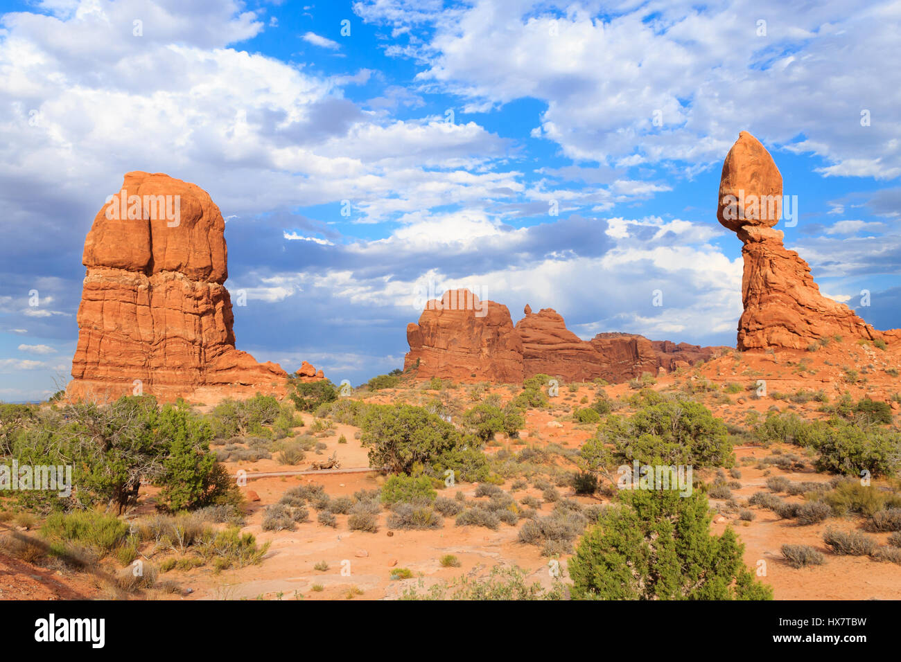 Balanced rock, Arches National Park, Utah. Geological formations. Red ...