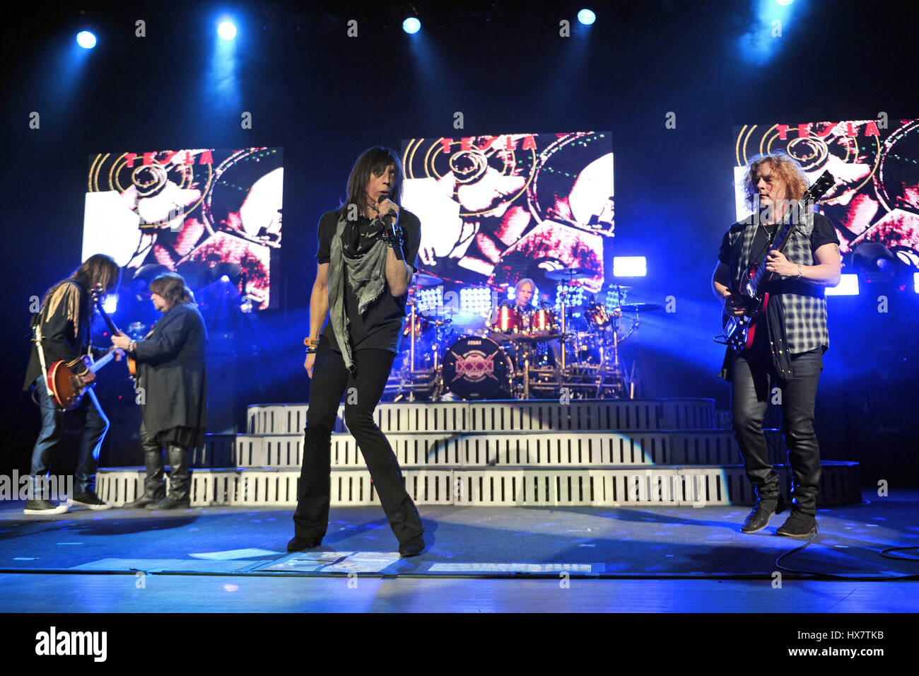 Tesla performs at the Star Plaza Theatre in Merrillville Featuring ...