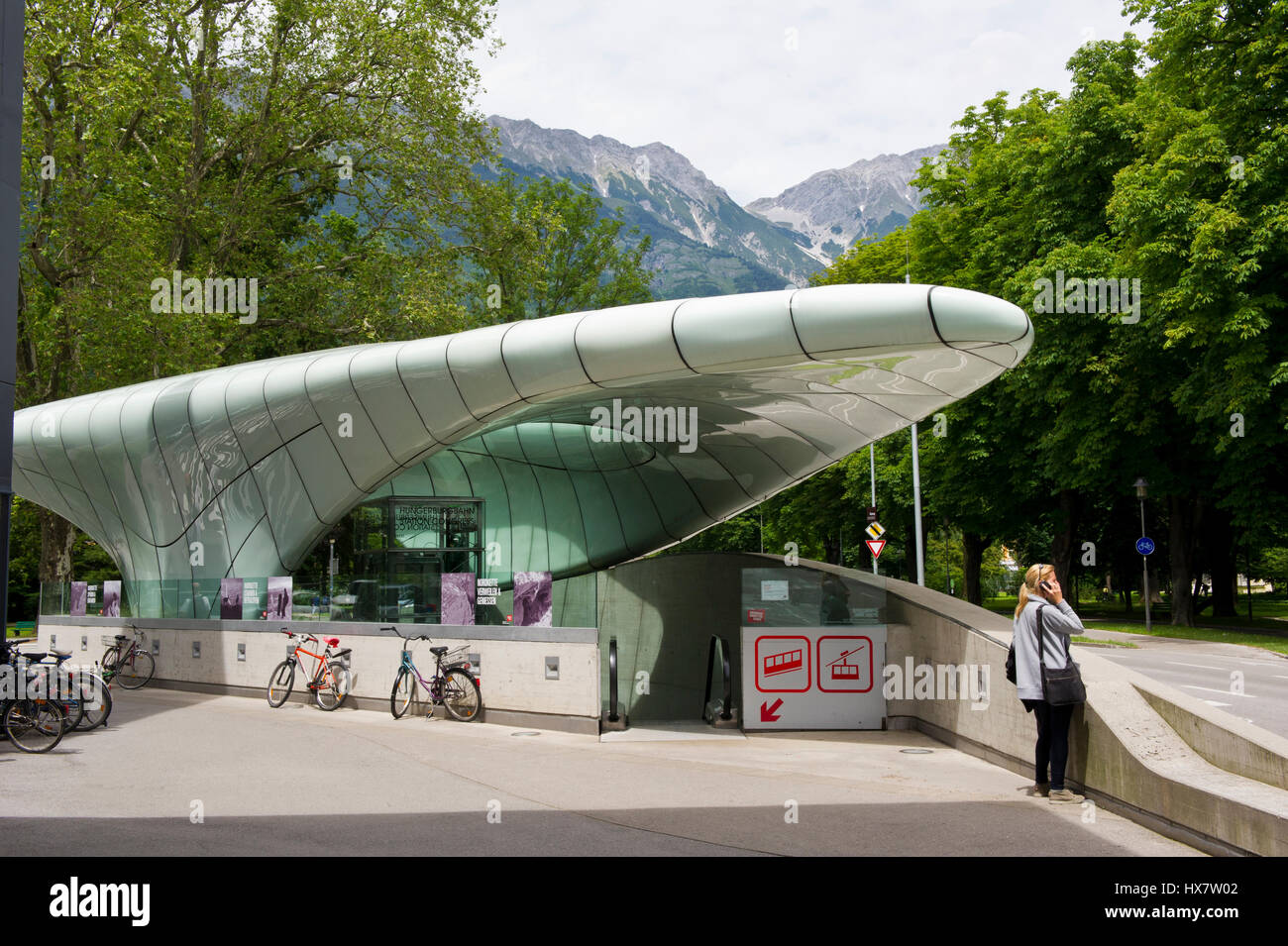 Hungerburgbahn funicular railway at the Congress Station, Innsbruck ...