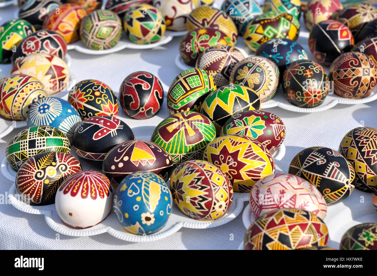 colorful easter eggs with traditional spring design Stock Photo - Alamy