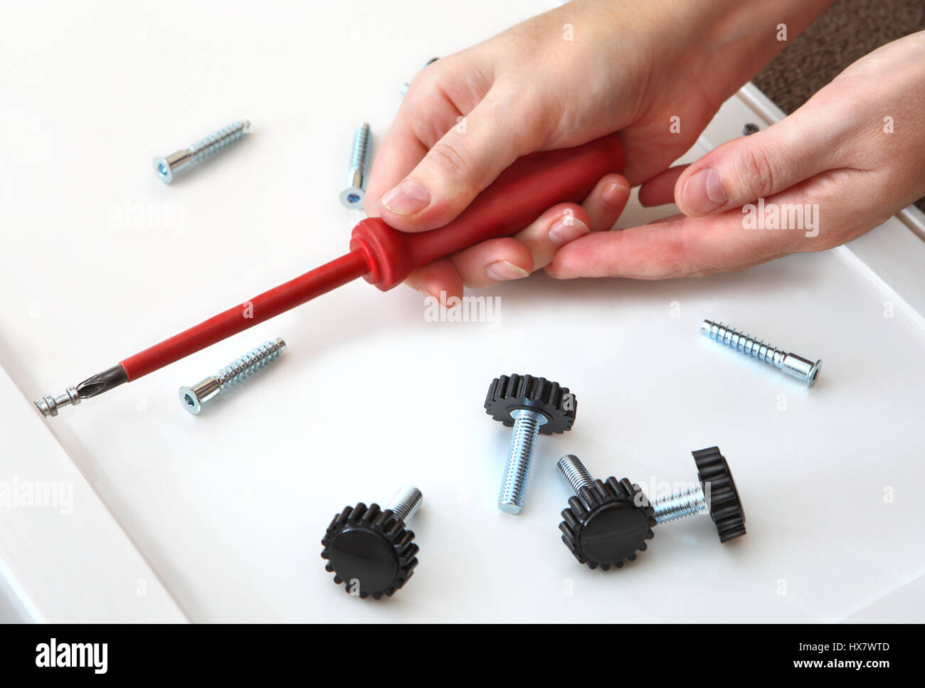 Screwdriver screwing screws support shelf hi-res stock photography and ...