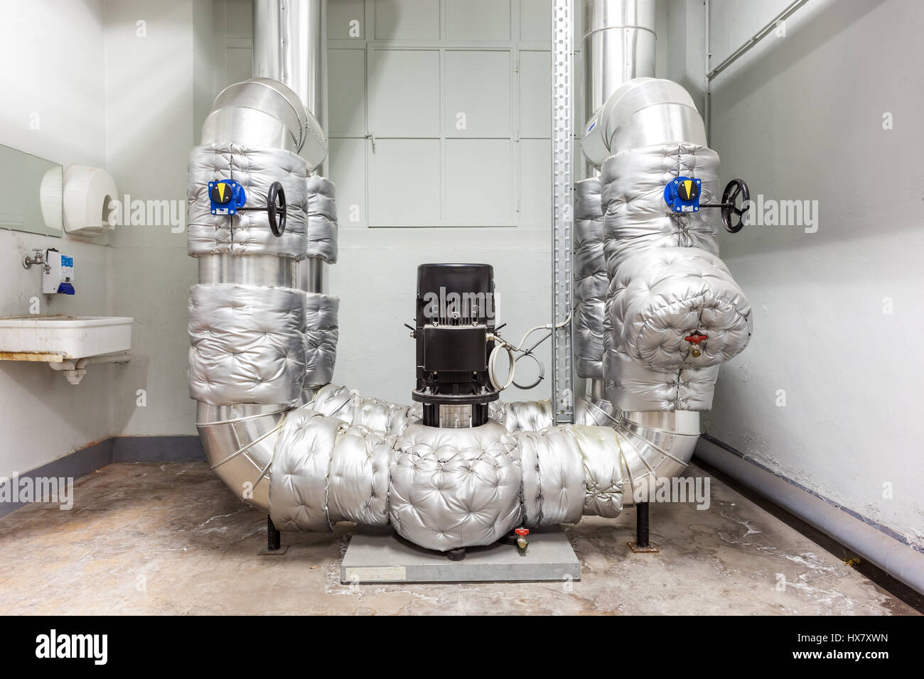 in the technical area, there are boosters for the water pipes of the ...