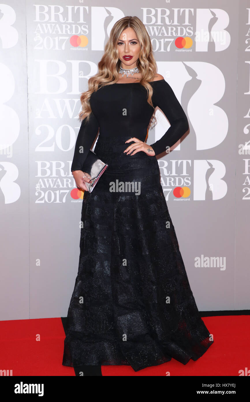 The Brit Awards 2017 held at the O2 - Arrivals Featuring: Holly Hagan ...