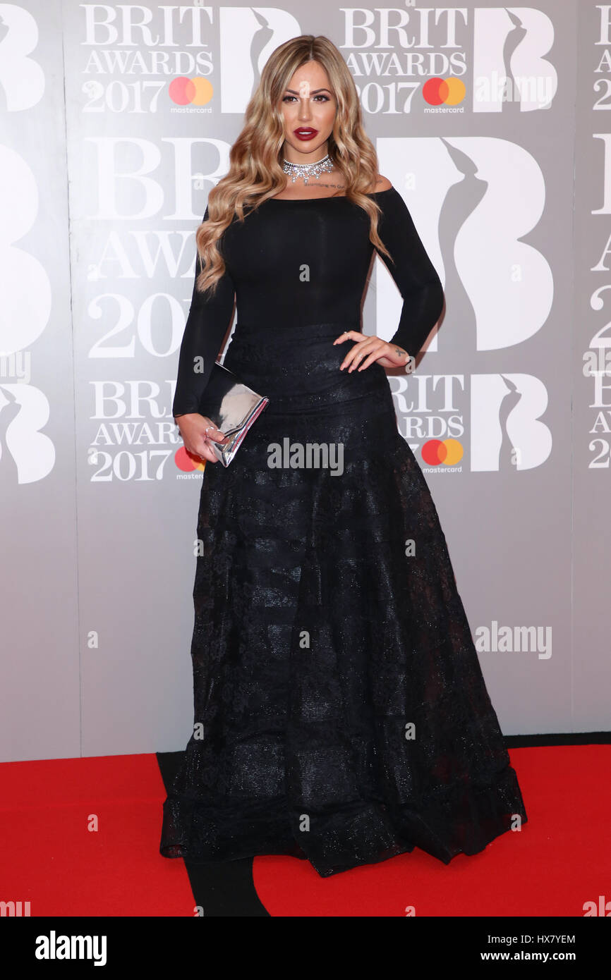 The Brit Awards 2017 held at the O2 - Arrivals Featuring: Holly Hagan ...