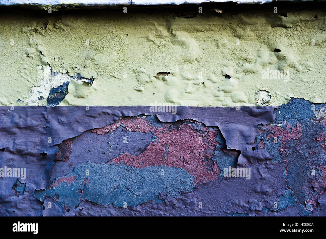 Rotten concrete wall with blown paint Stock Photo - Alamy