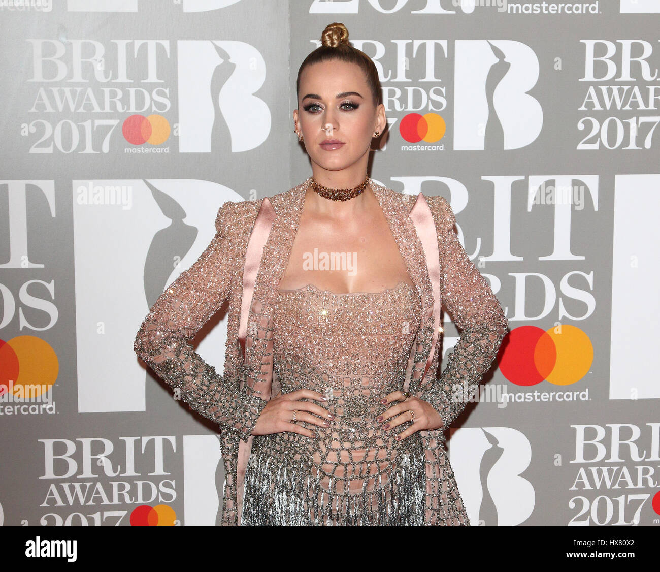 The Brit Awards 2017 held at the O2 - Arrivals Featuring: Katy Perry ...