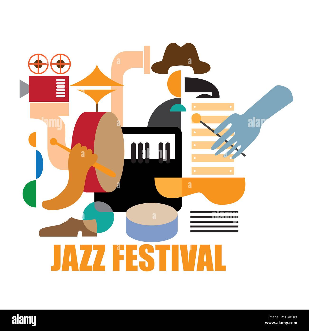 Vector music background saxophone Cut Out Stock Images & Pictures - Alamy