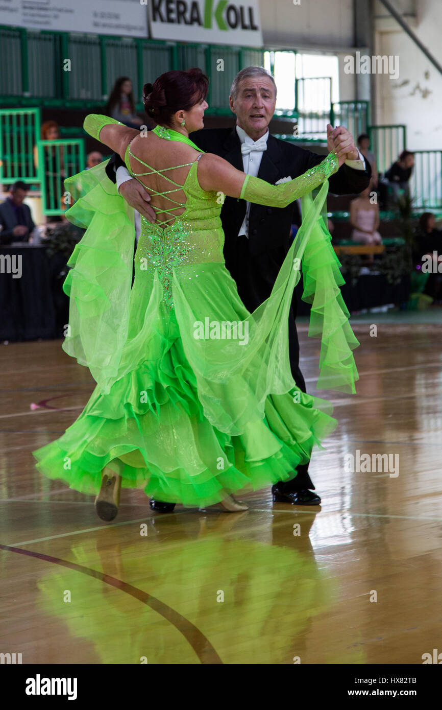A couple dancing at Italian national championship of dance. Guglia d ...
