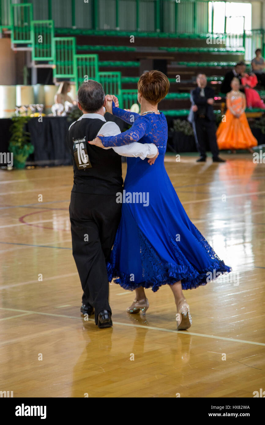 A couple dancing at Italian National Championship of dance. Guglia d ...