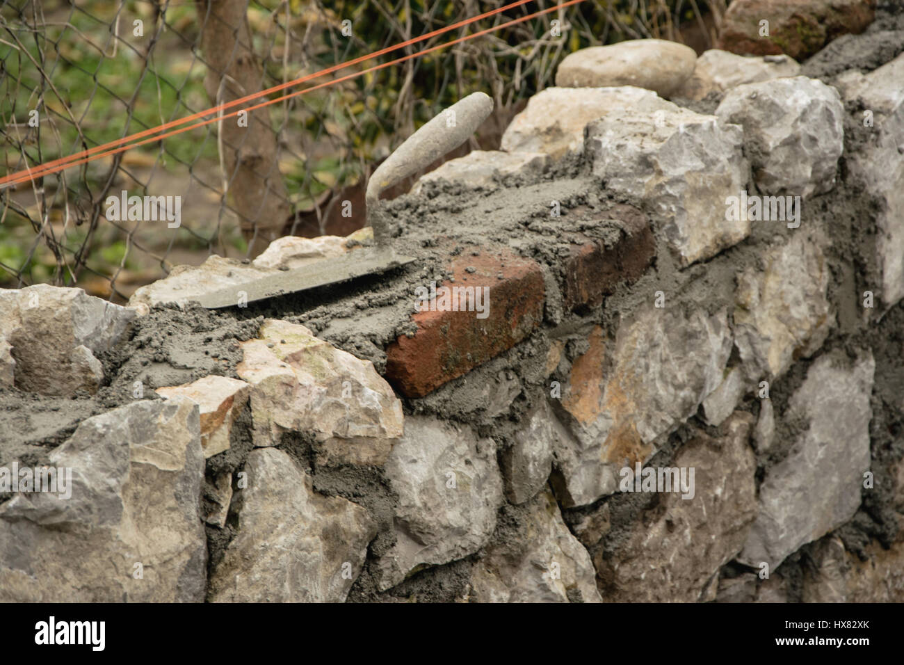 Stone wall during construction hi-res stock photography and images - Alamy