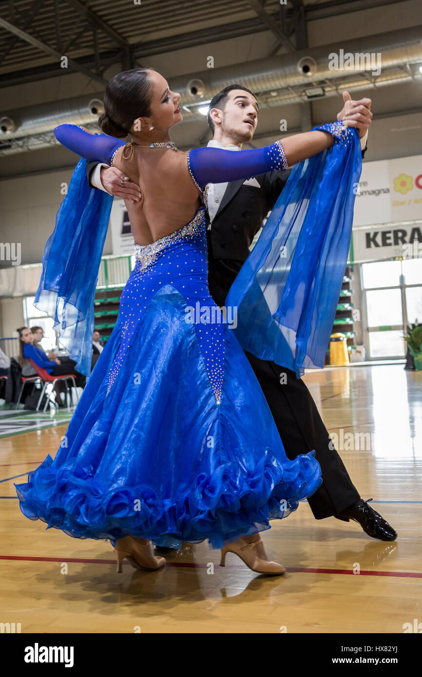 A couple dancing at Italian National Championship of dance. Guglia d ...