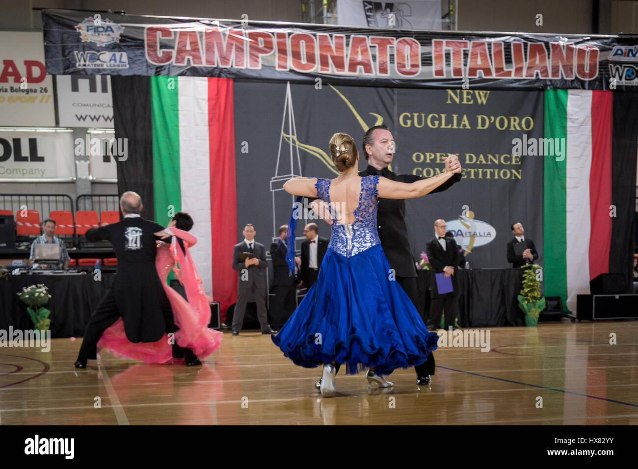 A couple dancing at Italian National Championship of dance. Guglia d ...