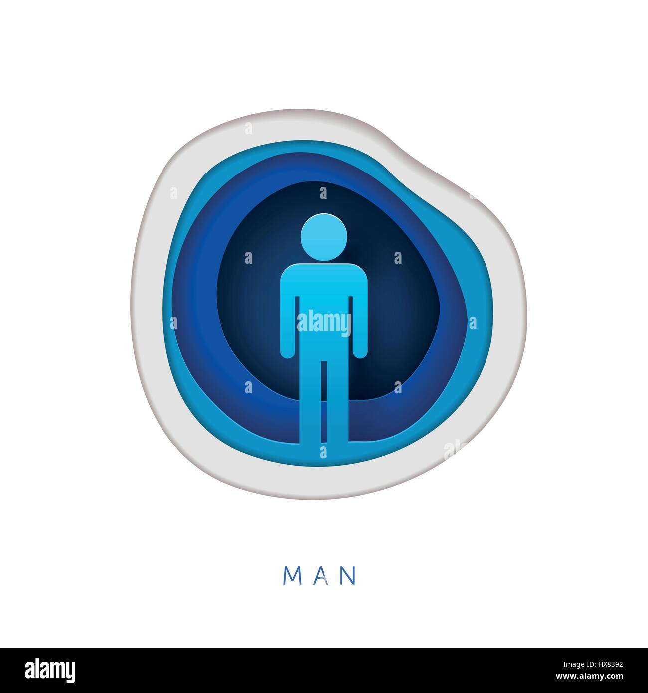 Man pictogram. Paper art style vector illustration Stock Vector Image ...