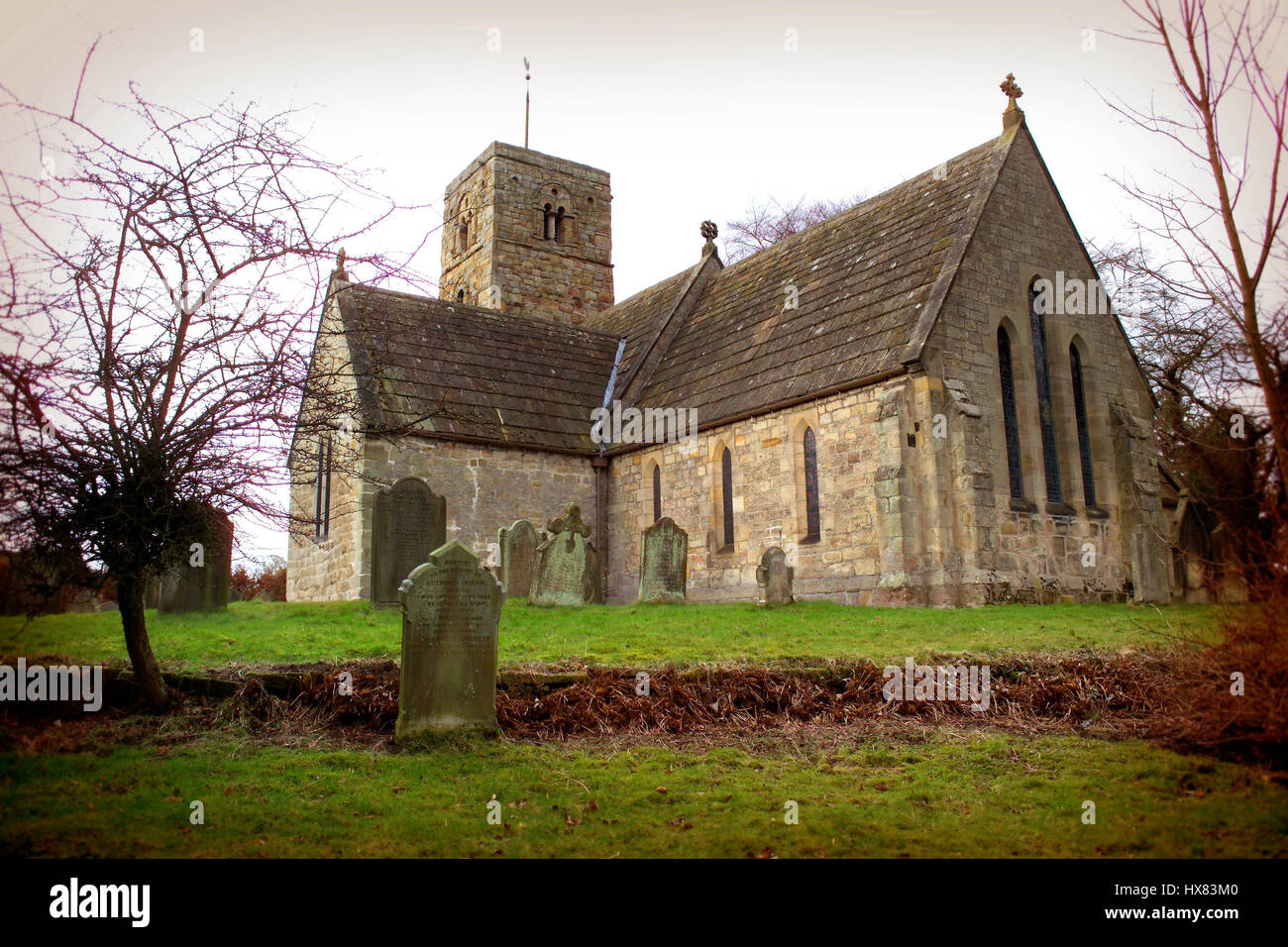 St Andrews church, Bywell Stock Photo - Alamy