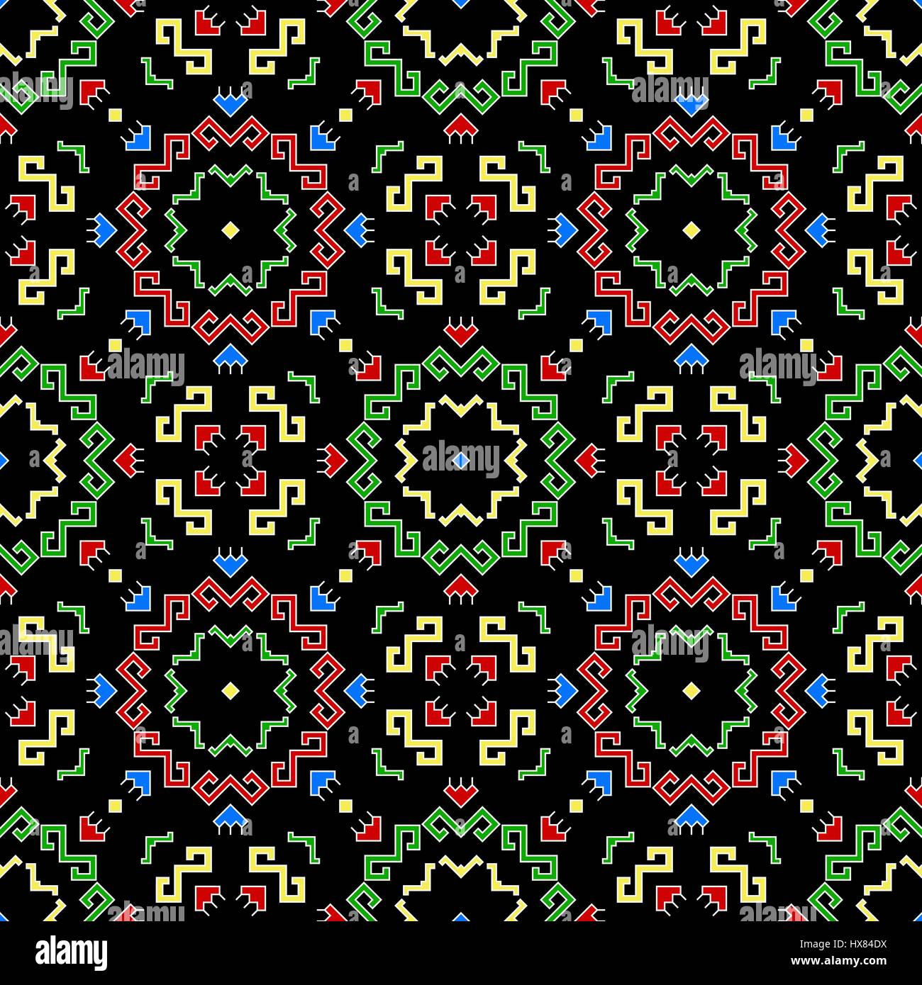 Geometric seamless pattern with traditional elements of the Chuvash ...