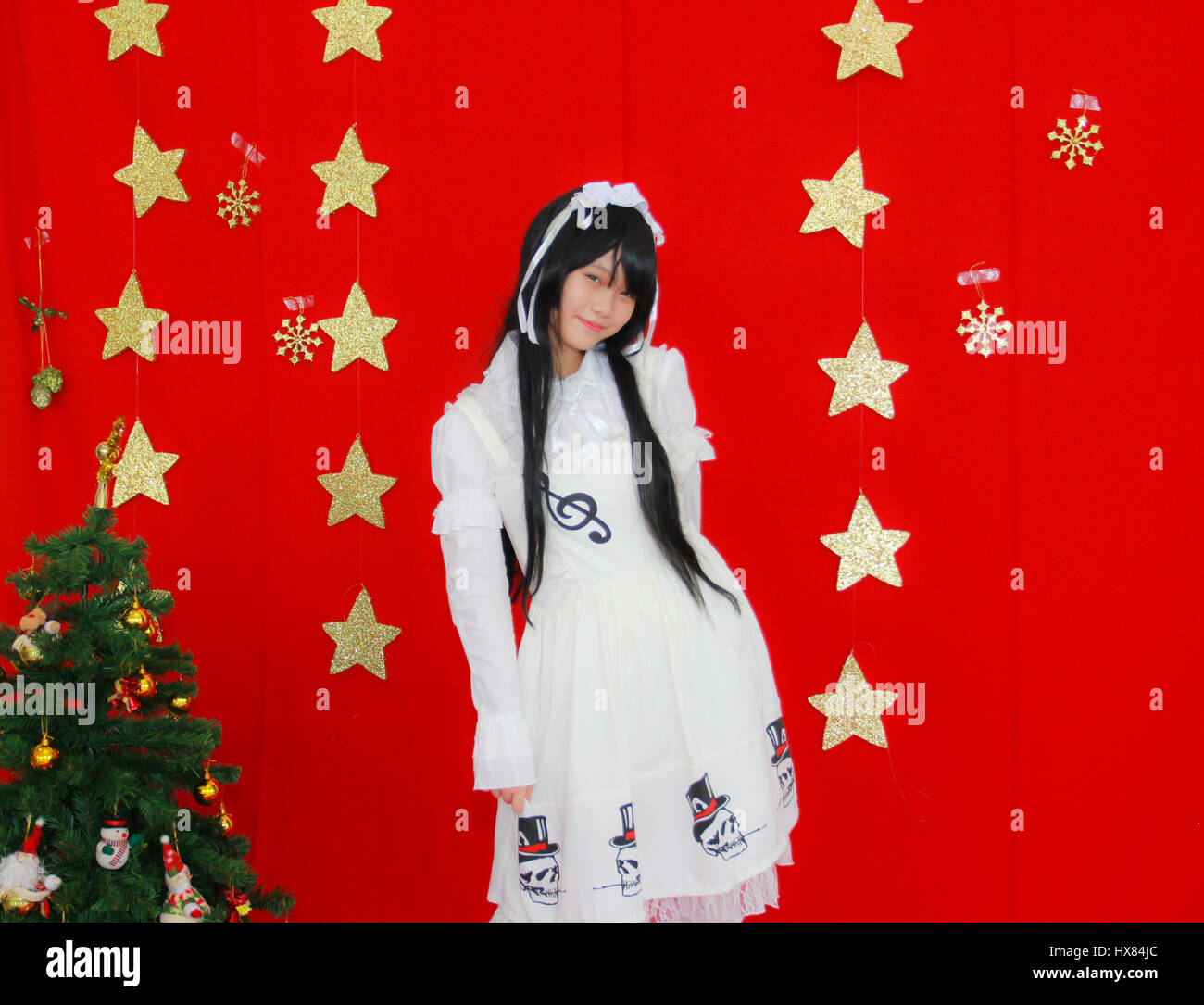 Bangkok - Dec 28: An unidentified Japanese anime cosplay pose in COSCOM ...