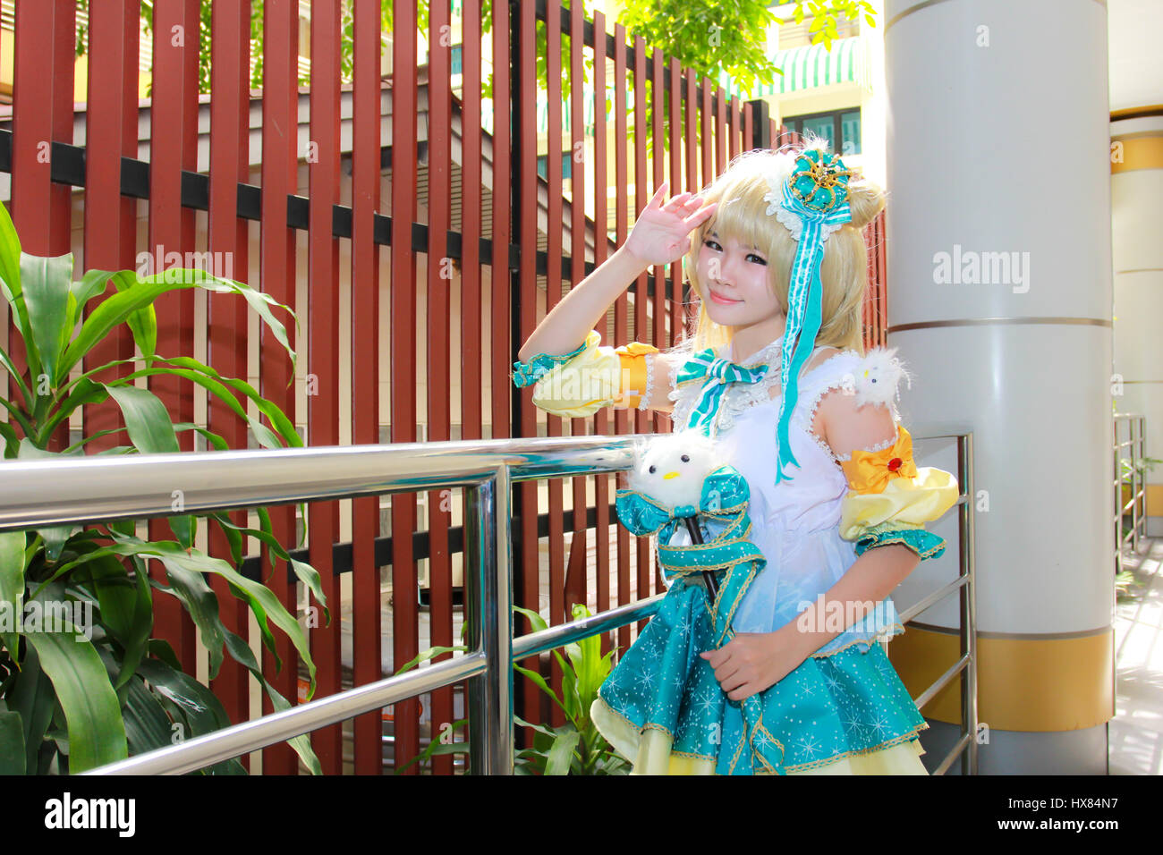 Bangkok - Dec 28: An unidentified Japanese anime cosplay pose in COSCOM ...