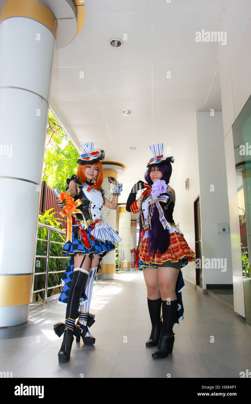 Bangkok - Dec 28: An unidentified Japanese anime cosplay pose in COSCOM ...
