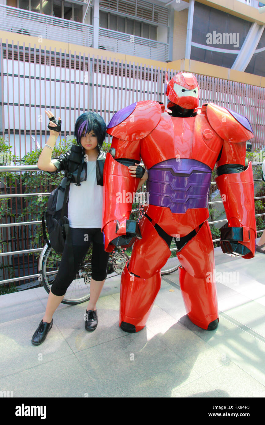 Bangkok - Dec 28: An unidentified Japanese anime cosplay pose in COSCOM ...