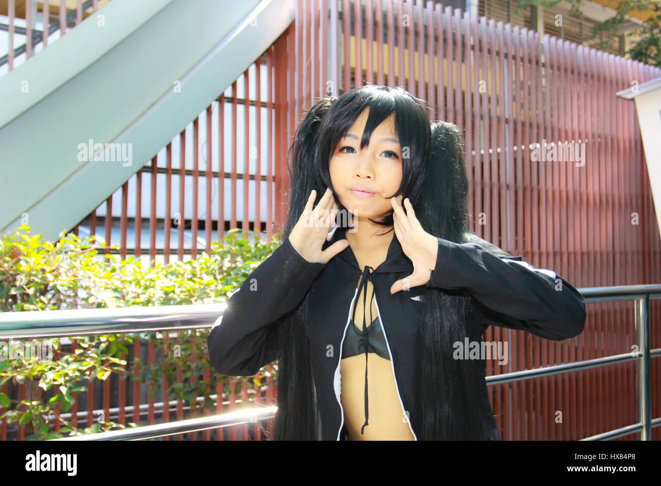 Bangkok - Dec 28: An unidentified Japanese anime cosplay pose in COSCOM ...