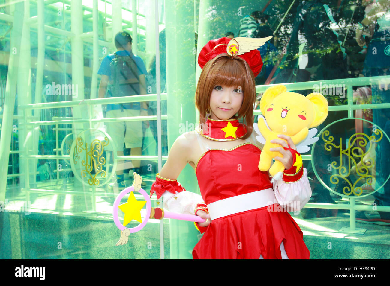 Bangkok - Dec 28: An unidentified Japanese anime cosplay pose in COSCOM ...