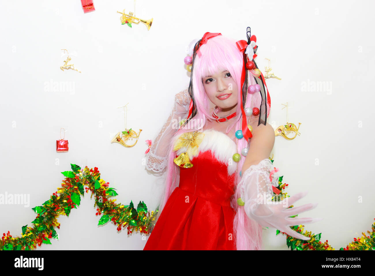 Bangkok - Dec 28: An unidentified Japanese anime cosplay pose in COSCOM ...