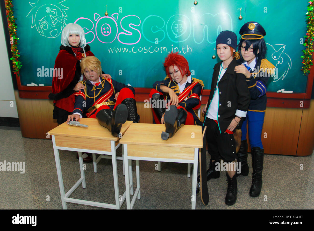 Bangkok - Dec 28: An unidentified Japanese anime cosplay pose in COSCOM ...