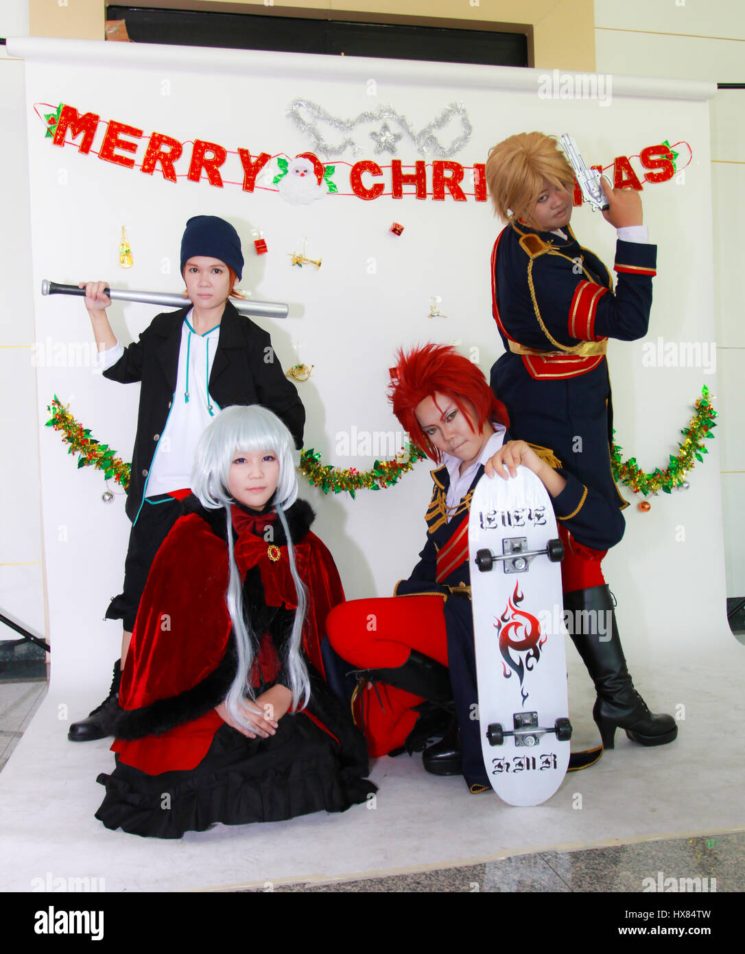 Bangkok - Dec 28: An unidentified Japanese anime cosplay pose in COSCOM ...